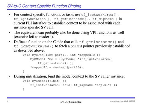 Ppt Systemverilog To C Function Call Proposal Svc Declaration