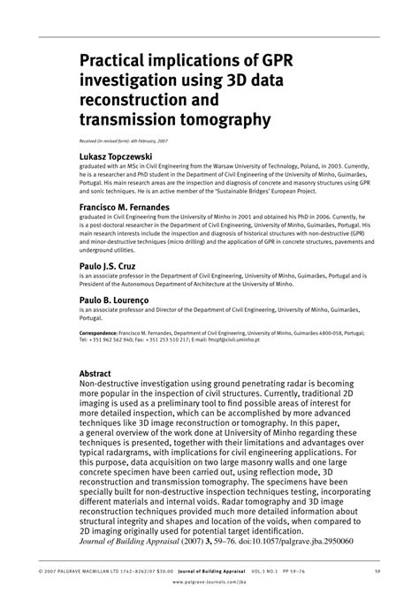 Pdf Practical Implications Of Gpr Investigation Using 3d Data