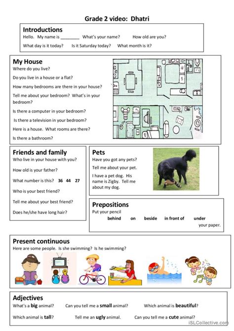 Trinity Gese Grade 2 Video Worksheet Français Fle Fiches Pedagogiques