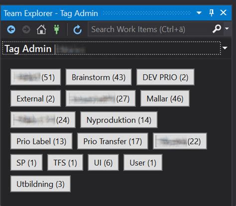 where do i manage tfs work item tags such as rename or delete stack