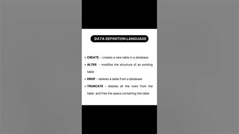 Overview Of The Sql Youtube