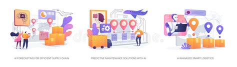 Ai In Supply Chain Management Abstract Concept Vector Illustrations