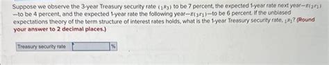 solved suppose we observe the 3 year treasury security rate