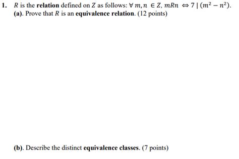 Solved R Is The Relation Defined On Z As Follows Chegg
