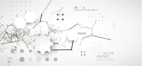 Abstract Connection Structure On Banner Template Vector Image