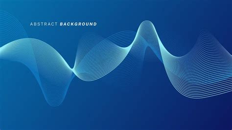 Abstract Glowing Wave Lines On Dark Blue Background Dynamic Wave Pattern Modern Flowing Wavy