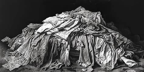 Premium Photo Arafed Pile Of Clothes On A Bed In A Dark Room