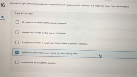 Solved Consider The Types Of Mutations And The Circumstances