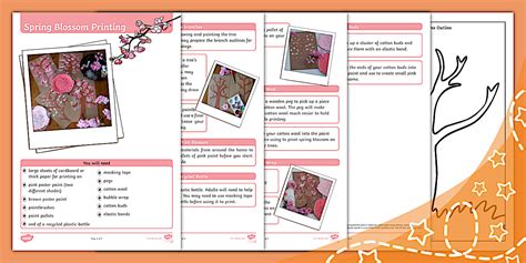 Spring Blossom Printing Activity Teacher Made Twinkl