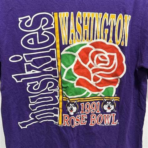 Vintage Uw Huskies T Shirt M 1991 Rose Bowl University Of Washington