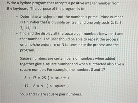 Solved Write A Python Program That Accepts A Positive