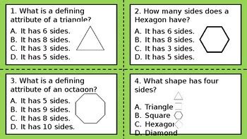 Defining Attributes Of Shapes Task Cards With Differentiation TPT