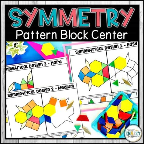 Symmetrical Designs Line Of Symmetry Pattern Block Math Center Math Activity