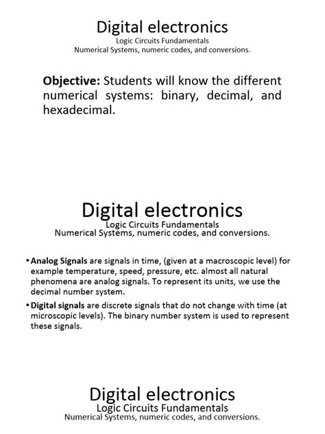 1 Numerical Systems Digital Electronics Pdf Electronic Circuits