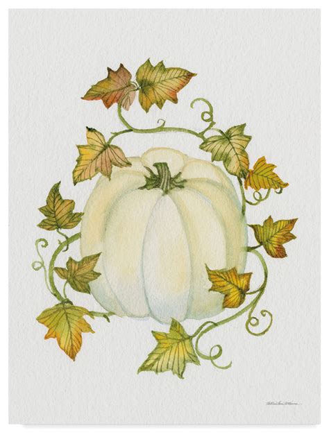 Kathleen Parr Mckenna Pumpkin And Vines Iii Canvas Art 14x19 Farmhouse Prints And