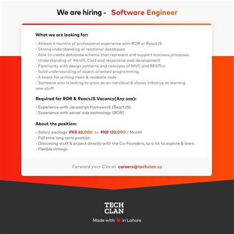 Techclan On Linkedin Hiringalert Rordeveloper Reactjsdeveloper