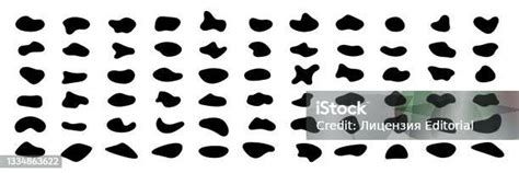 다른 블로치 모양의 집합입니다 임의추상 액체 모양 둥근 추상 유기 요소 페블 드롭 블럭 실루엣 간단한 둥근 모양 벡터 일러스트레이션 양식 문서에 대한 스톡 벡터 아트 및