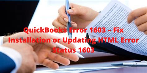 quickbooks error 1603 fix installation or updating html error status