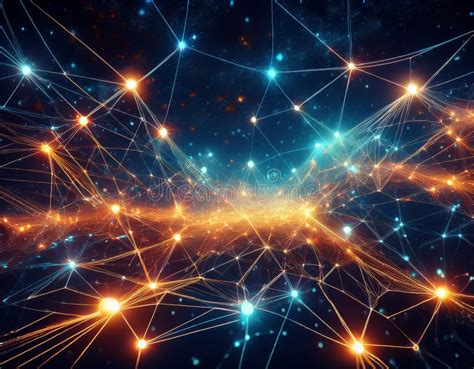 Constellations Forming A Glowing Neural Network In The Night Sky Blending Natural And