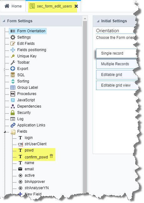 security module grid of users and link to sec form edit users