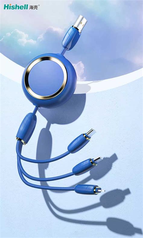 China TPE Fast Charging One To Three Retractable Data Charging Cables Multi Color Transmission