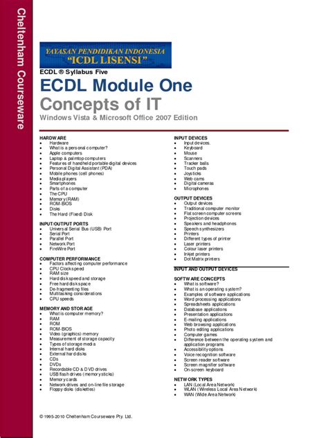 ecdl v5 0 module 1 windows vista outline pdf personal computers