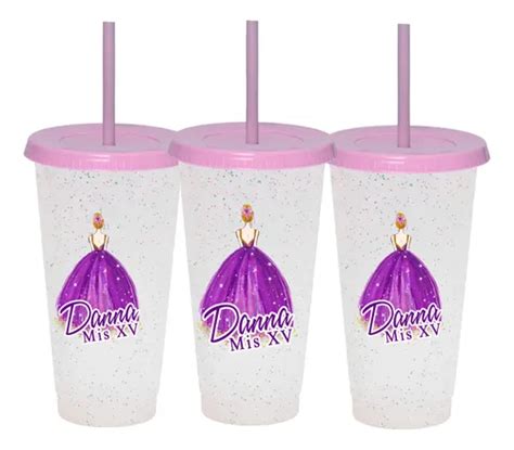 25 Vasos Xv Años Fiesta Recuerdos Personalizados Impresos Meses Sin
