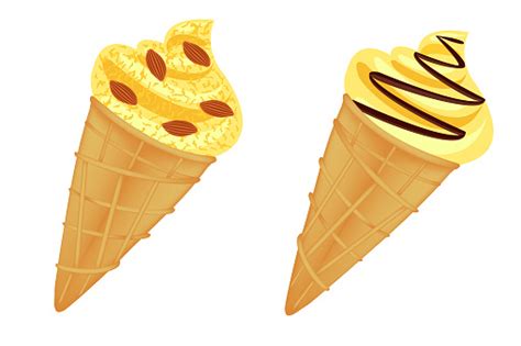 견과류와 초콜릿에서 바나나 아이스크림입니다 아이스 카라멜 크림 초콜릿을 얹은 벡터 일러스트입니다 과일에 대한 스톡 벡터 아트 및 기타 이미지 Istock