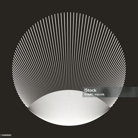 판타지 일몰로 방사형 선이있는 추상적 인 창조적 인 원 기하학적 인 예술 라인 배경 아이콘 로고 또는 문신으로 사용할 수 있습니다 0명에 대한 스톡 벡터 아트 및 기타