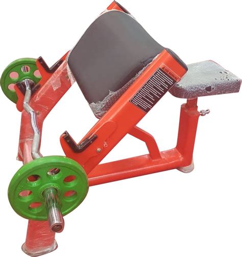 Orange And Green Mild Steel Preacher Curl Bench For Gym 40 Kg At