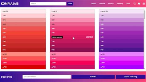 menyimpan material design color palette di blog