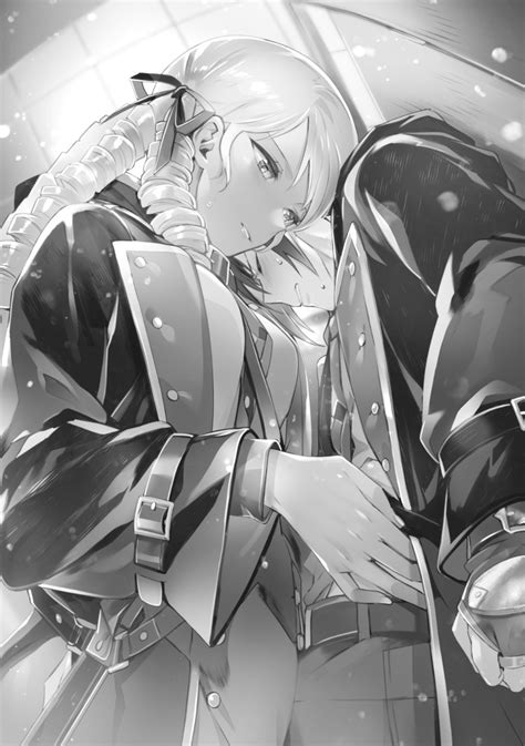 Rule 34 Absurd Res Bathroom Stall Black And White Blonde Female Blushing Male Clothed Female