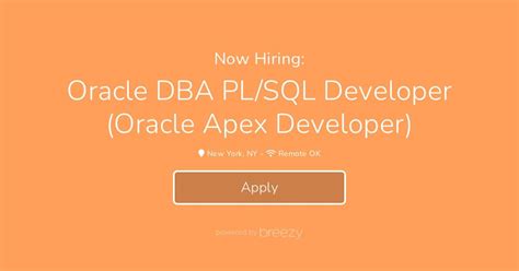 Oracle Dba Pl Sql Developer Oracle Apex Developer At Next Generation Inc