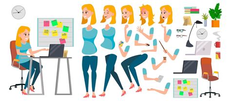 Business Woman Character Vector Working Female Girl Boss Start Up