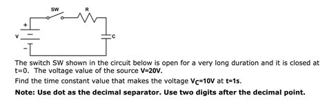 Solved Sw R The Switch SW Shown In The Circuit Below Is Chegg Com