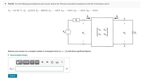 Solved Analysis Of The Terminated Two Port Circuit 1 Of 7