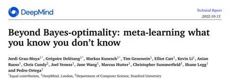 Beyond Bayes Optimality Deepmind And Stanfords Meta Learning Approach Builds Risk And Ambiguity