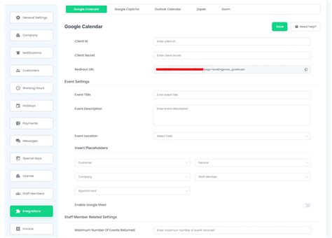 Google Calendar Integration BookingPress