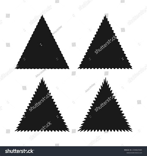 Wavy Edge Triangle Shapes Icon Set Stock Vector Royalty Free