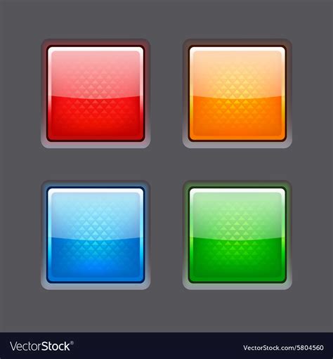 Set Of Realistic Color Glossy Buttons Royalty Free Vector