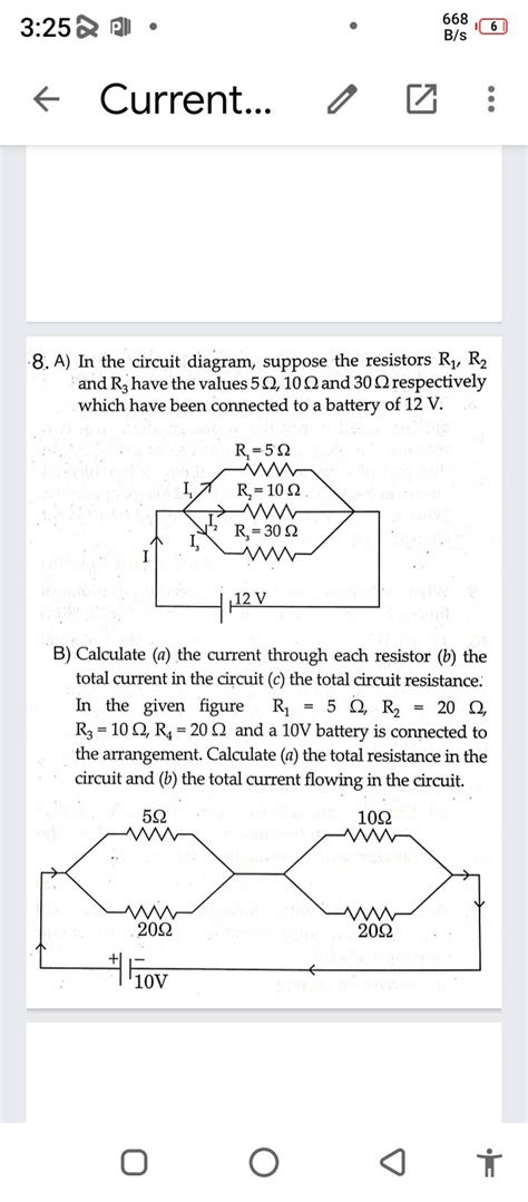 8 A In The Circuit Diagram Suppose The Resistors R1 R2 And R3 Have