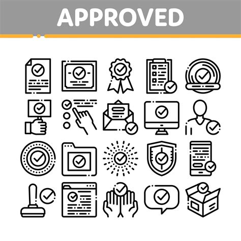 Approved Collection Elements Vector Icons Set 17438564 Vector Art At Vecteezy