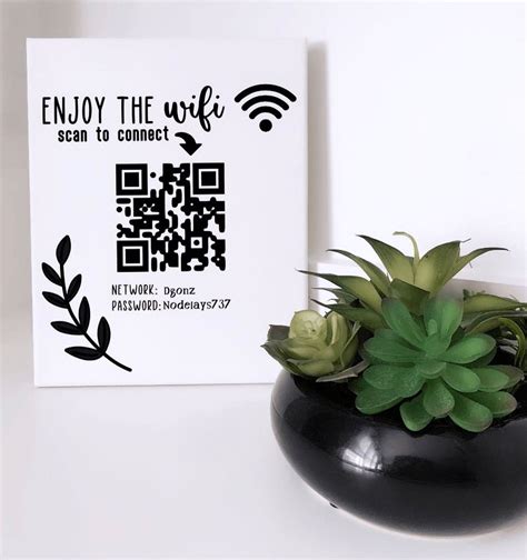 Wifi QR Code Custom Sign Wifi Barcode Canvas QR Link Etsy