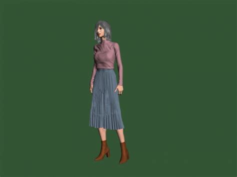 3д модель Длинная юбка для 3д принтера скачать Obj файл бесплатно