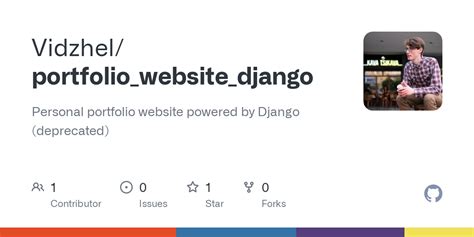 github vidzhel portfolio website django personal portfolio website powered by django deprecated