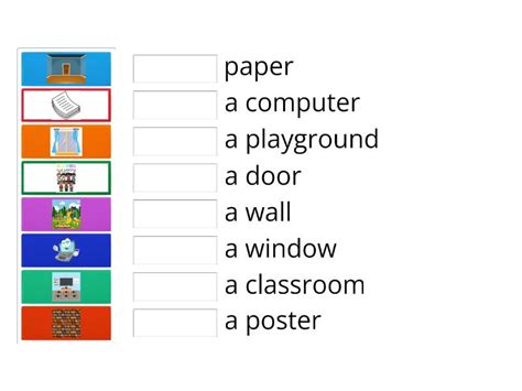 My Level Unit Classroom Objects Match Up My Level Unit Classroom Objects Match Up