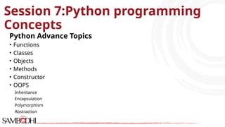 Python Programming Concepts Functions Classes And Oops Concept Ppt
