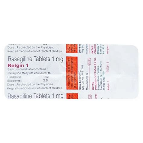 Rasagiline 1mg Tablets At Best Price In Nagpur By Radical Enterprises