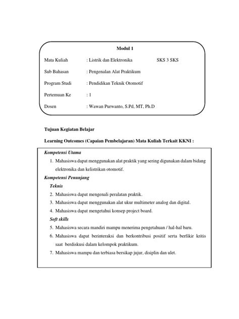 Modul 1 Pengenalan Alat Praktikum Pdf