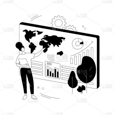 环境数据分析抽象概念矢量插图。